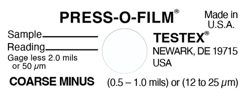 Testex Press-O-Film Replica Tapes Grades X-Coarse Plus Coarse